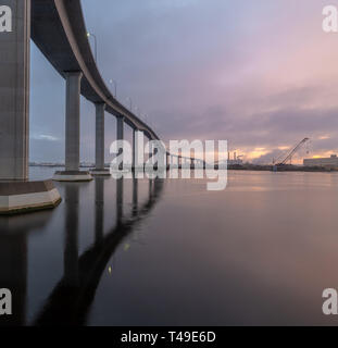 The massive Jordan Bridge over the Elizabeth River in Virginia ...