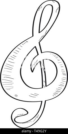 Isolated treble clef. Comic musical note Stock Vector Image & Art - Alamy