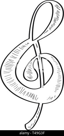 Isolated treble clef. Comic musical note Stock Vector Image & Art - Alamy