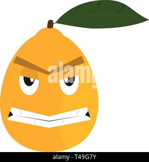 Isolated cute angry orange fruit cartoon character Vector Stock Vector ...