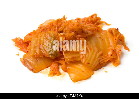 Kimchi on white background Stock Photo - Alamy