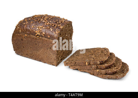 Slices of multi Grain brown Bread isolated on white Background Stock ...