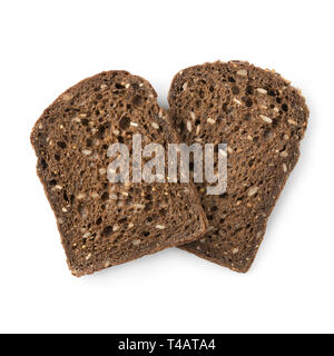 Slices of multi Grain brown Bread isolated on white Background Stock ...