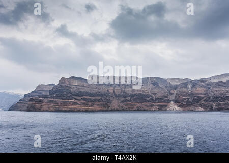 Panorama of the colorful cliff of the caldera in the island of ...