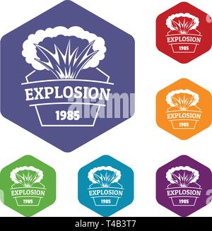Explosion icons vector hexahedron Stock Vector Image & Art - Alamy