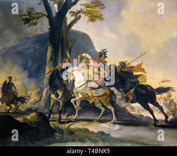 Painting of Alexander the Great at the Battle of the Granicus River in ...