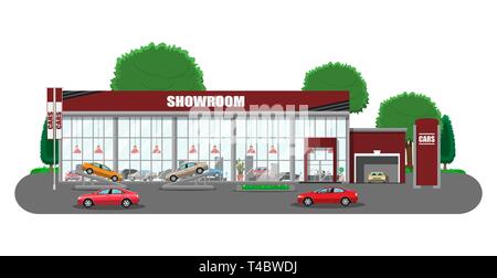 Street car showroom icon cartoon vector. Auto garage. Station sale ...