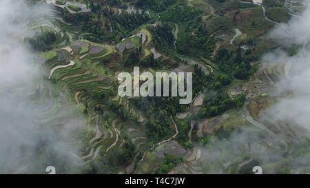 Liping. 16th Apr, 2019. Aerial photo taken on April 16, 2019 shows the ...