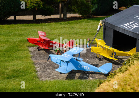 Miniature airfield in Godshill model village with aeroplanes at model ...