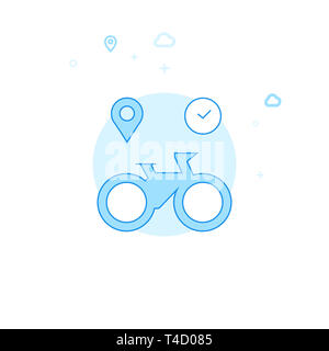 Bike or Bicycle Rental Line Icon. City Urban Transport Symbol ...