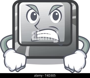 arrow cursor with emoticon angry button icon vector illustration Stock ...