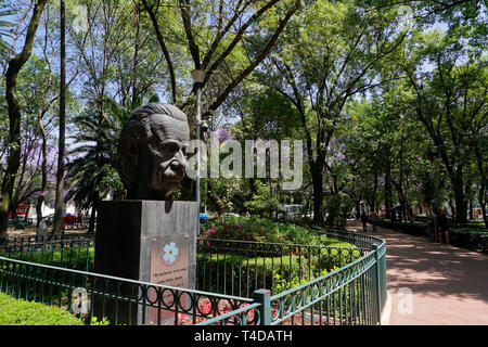 Statue of Einstein in Parque Mexico, Condesa, Mexico City Stock Photo ...