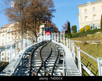 Bern, Switzerland - December 23, 2016: funicular to the climb to the ...