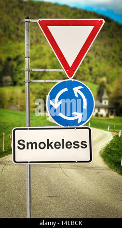 Street Sign to Smokeless Stock Photo - Alamy