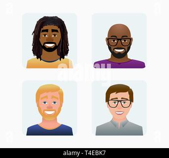 man avatar cartoon character black and white Stock Vector Image & Art ...