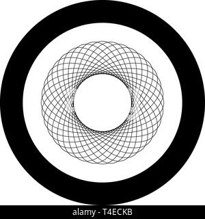 Black concentric ellipses in abstract form. Vector illustration. Trendy design element for frame ...