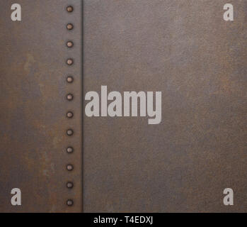 A Rusty Metal Plate Background with Rivets Stock Photo - Alamy