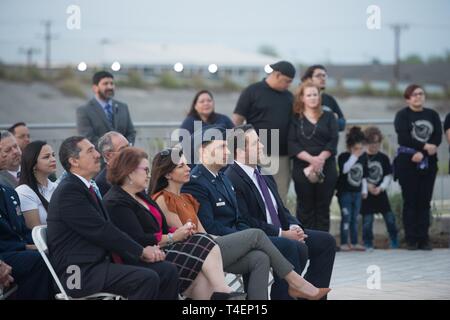 Col. Jason Janaros, 37th Training Wing, commander, speaks with other distinguished guests prior ...