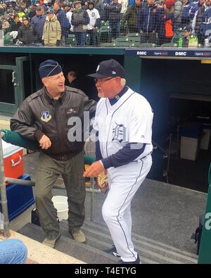 Detroit Tigers manager Ron Gardenhire walks back to the dugout after a ...