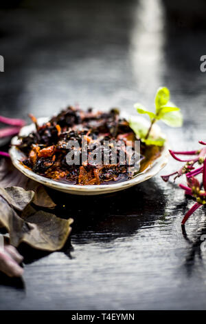 Close up of popular dish of amaranth leaves or chauli or chowli or ...