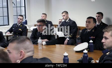NEW HAVEN, Conn. (April 5, 2019) – Indian Capt. Raghu Nair provides a ...