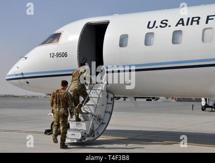 A 430th Expeditionary Electronic Combat Squadron E-11A outfitted with a ...