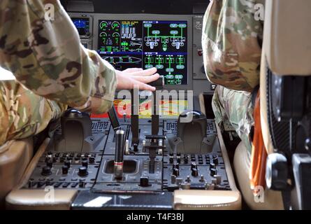 An E-11A pilot from the 430th Expeditionary Electronic Combat Squadron ...