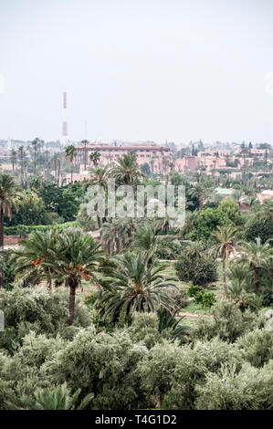 Panoramic view of Marrakesh and the snow capped Atlas mountains Stock ...