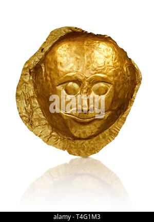 Mycenaean gold death masks from Grave Circle A, centre mask of ...