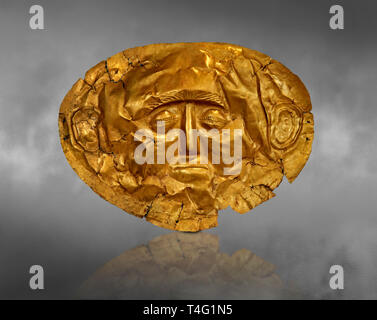 Gold Death Mask Known from Grave IV, Grave Circle A, Mycenae. 16th ...
