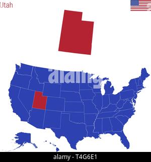 Utah state political map Stock Photo - Alamy