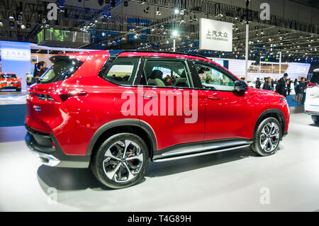 The Maxus D60e plug-in hybrid small SUV at the 2019 Shanghai Auto Show ...
