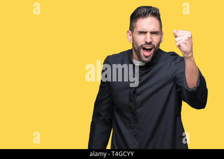 Portrait of Christian Priest Raising Hands In Blessing His Congregation ...