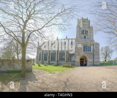 Fourteenth century english church at Fotheringhay, England, base of the ...