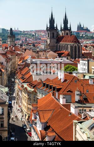 A View of Prague Castle from the Powder Bridge 1850 Stock Photo - Alamy