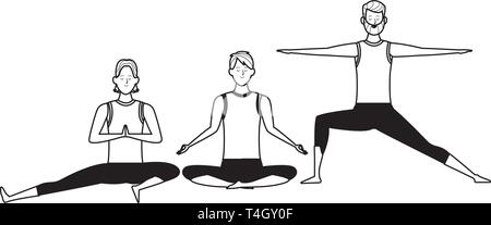 men yoga poses black and white Stock Vector Image & Art - Alamy