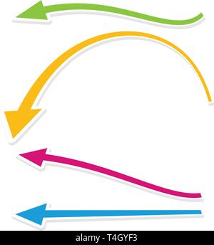 Set of straight and curve long arrows Stock Vector Image & Art - Alamy
