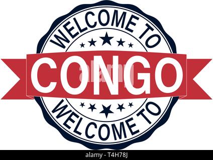 Welcome to Congo stamp. Congo round sign isolated on white background ...