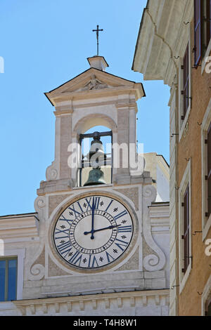 Clock and Bells at Church in Rome Italy Stock Photo - Alamy