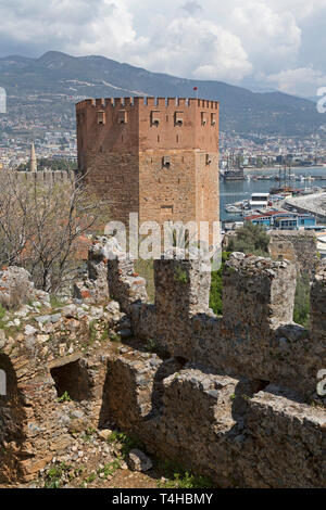 Red Tower, Alanya, Province Antalya, Turkey Stock Photo - Alamy