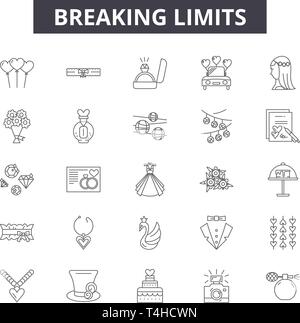 breaking limits line icon, outline symbol, vector illustration, concept ...