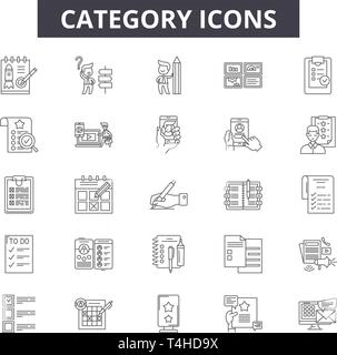 Categories line icons, signs, vector set, outline illustration concept ...