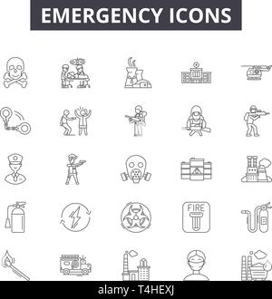 set of emergency exit signs. flat vector illustration Stock Vector ...