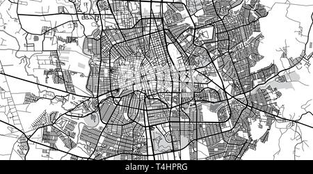 Urban vector city map of Aguascalientes, Mexico Stock Vector Image ...