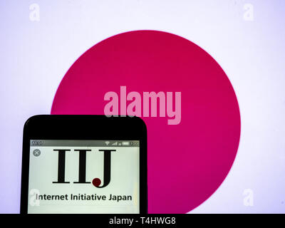 In this photo illustration a Internet Initiative Japan Inc. logo seen ...