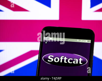 In this photo illustration a Softcat plc logo seen displayed on a smart ...