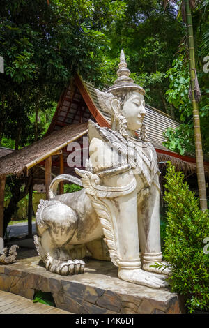 White statue Wat Palad temple, Chiang Mai, Thailand. Statue in Wat ...