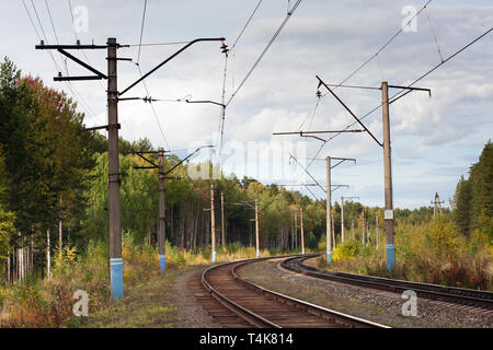 Double track railway line Stock Photo - Alamy