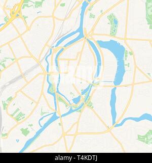 Lubeck, Germany printable street map in classic style colors with all ...