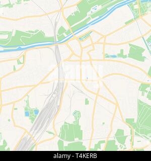 Hamm, Germany printable street map in classic style colors with all ...